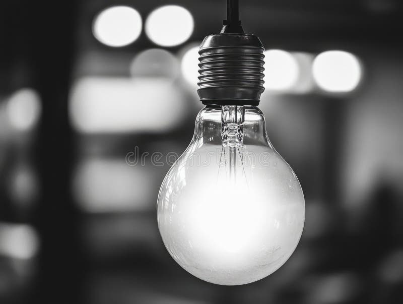 Black and White Light Bulb stock photo. Image of home - 387916334