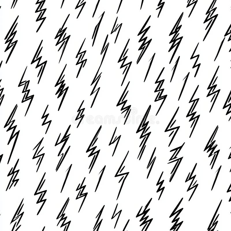 A Black and White Lightning Bolt Pattern in a Modern Cartoon and Comic ...