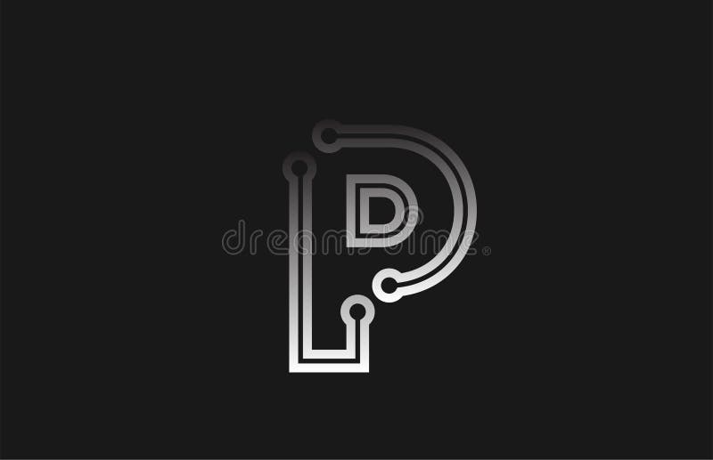 Black and White Line Alphabet Letter P for Company Logo Icon Design ... Black and White Line Alphabet Letter P for Company Logo Icon Design ...