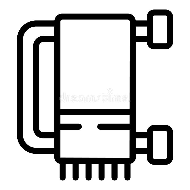 Black and White Line Art of a Computer Gpu Stock Illustration ...