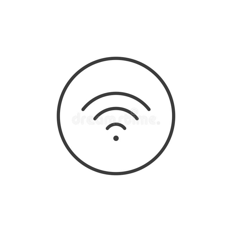 Line Art Connection Level Icon in a Round Frame Stock Illustration ...