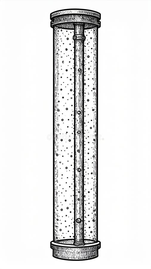 Black and White Line Art Cylinder Diagram Stock Illustration ...