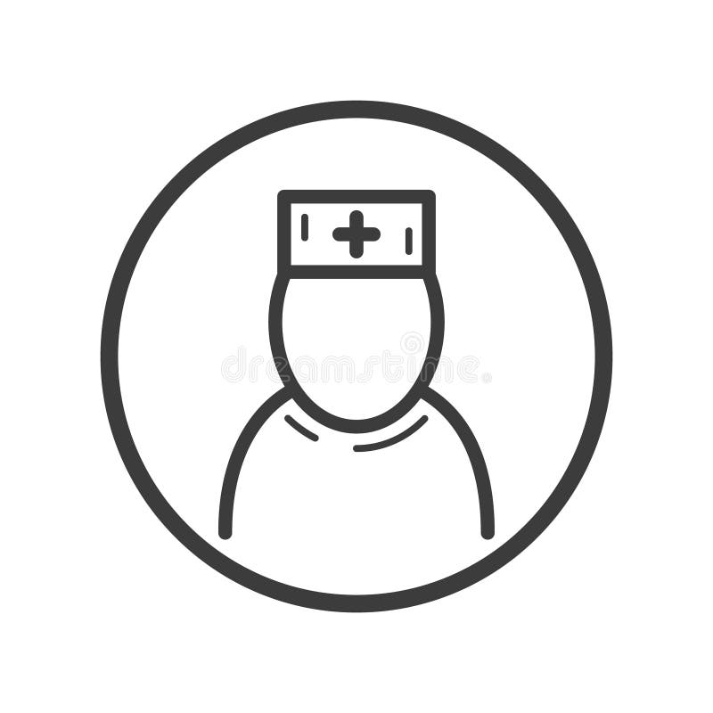 Line Art Doctor Icon in the Round Frame Stock Illustration ...