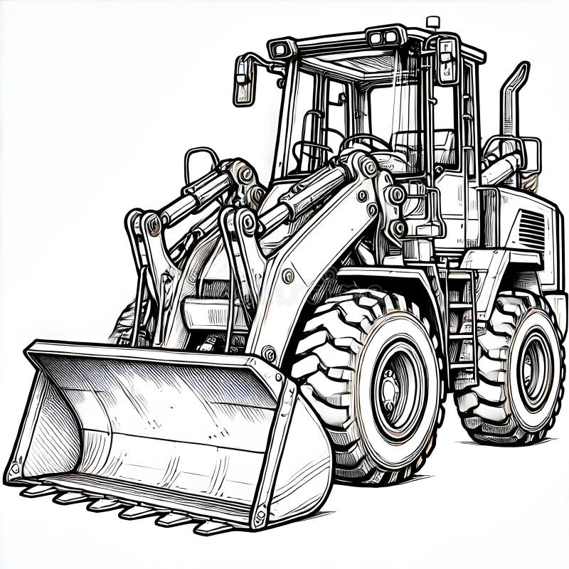 Front Loader Waiting for Coloring in Children Book Style Stock ...