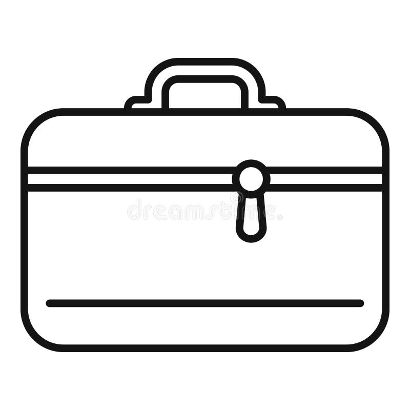 Black and White Line Art Illustration of a Briefcase Stock Vector ...