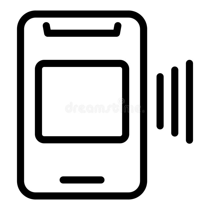 Black and White Line Art of Smartphone Vibration Stock Vector ...