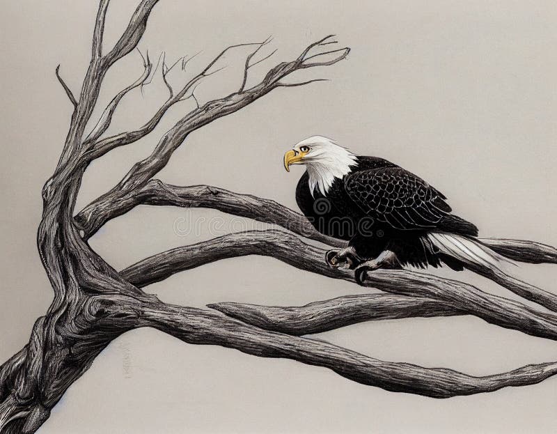 Bald Eagle Perched Stock Illustrations – 888 Bald Eagle Perched Stock ...
