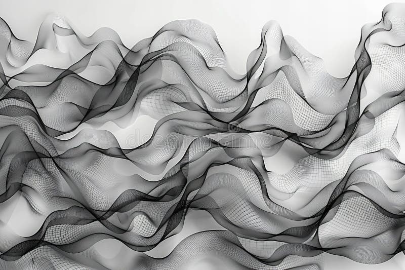 A Black and White Line Drawing of Fish Net Texture, on a Solid ...