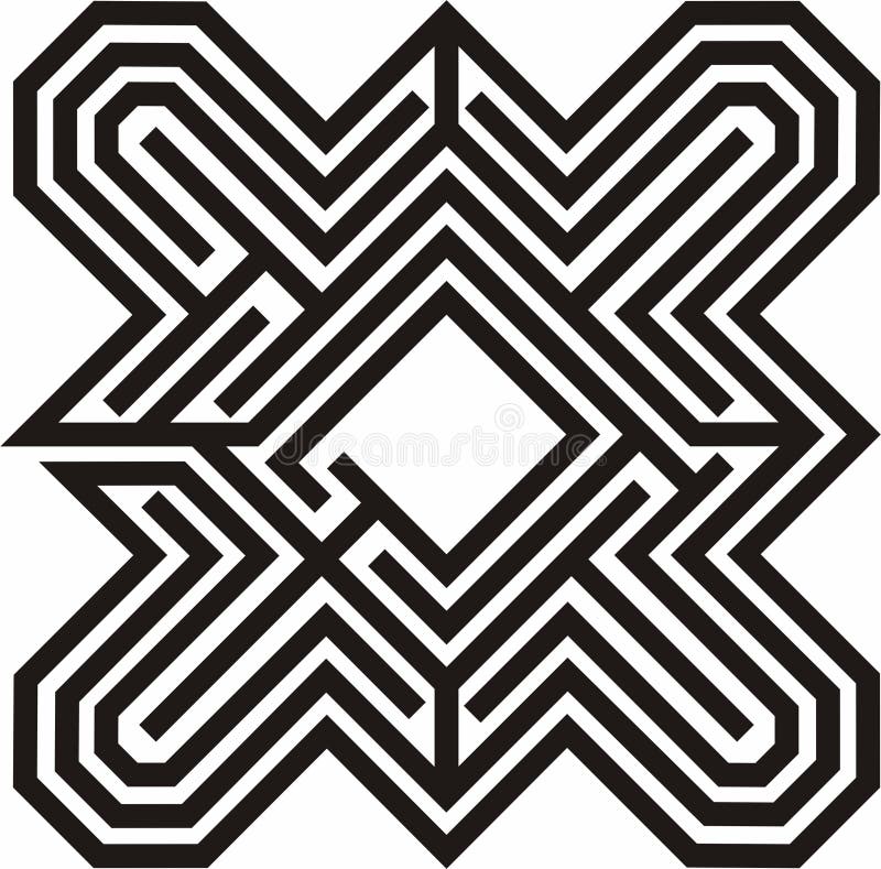 Black & White Line Drawing of a Labyrinth Stock Illustration ...