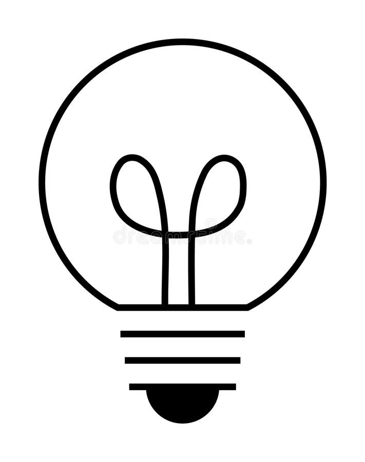 Simple Line Drawing of a Light Bulb Representing Ideas, Innovation, and ...