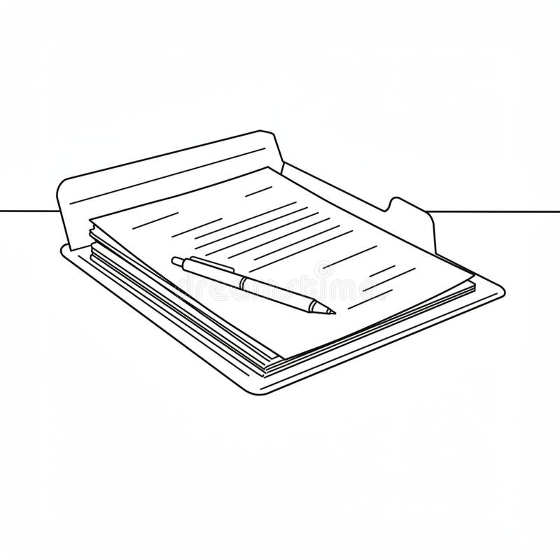 File Folder Line Drawing Stock Illustrations – 2,996 File Folder Line ...