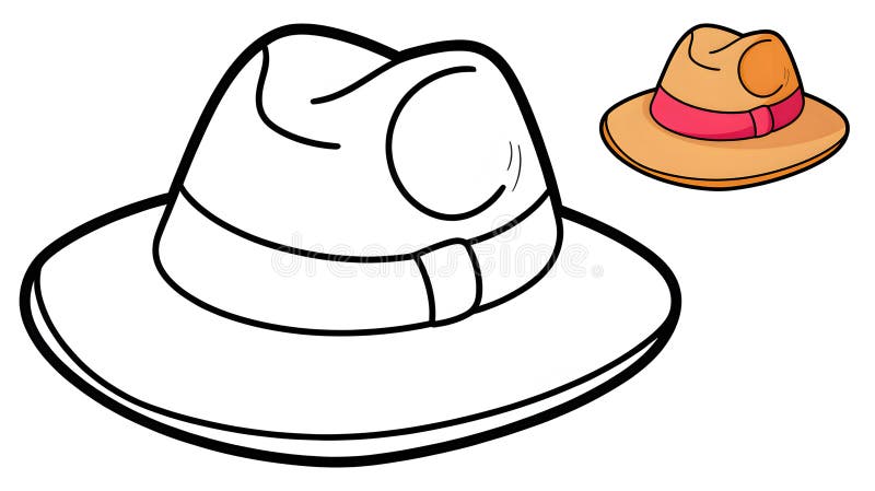 Bee Coloring Page with a Colored Example in Cartoon Style, Nature ...