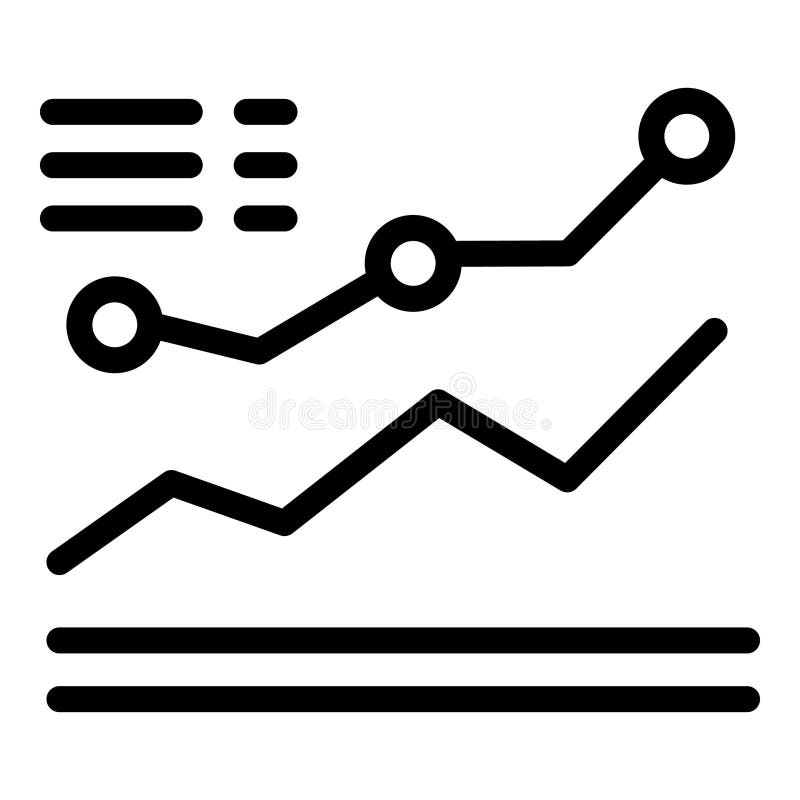 A Black and White Line Graph Icon Symbolizing Business Growth ...