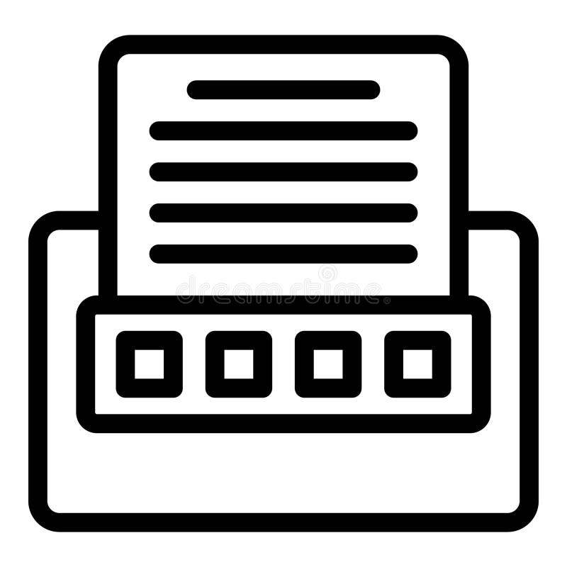 Black and White Line Icon of a Desktop Printer, Suitable for ...