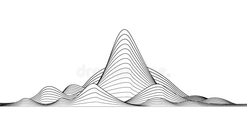 Black and White Line Stripe Mountain Wave Background Stock Vector ...
