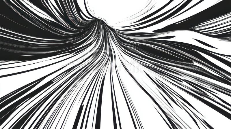 Black and White Lines Creating Abstract Vortex Effect Stock ...