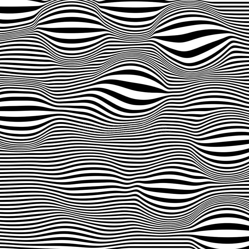 Horizontal Curved Wavy Lines Pattern. Raster Seamless Texture With ...