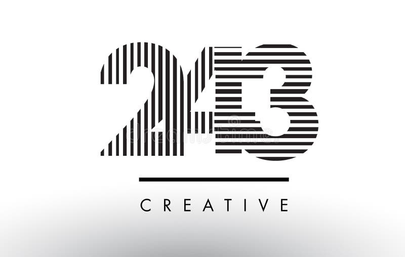 243 Black and White Lines Number Logo Design. Stock Vector ...