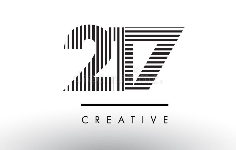 217 Black and White Lines Number Logo Design. Stock Vector ...