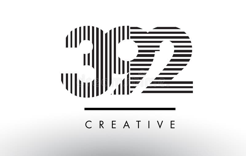 392 Black and White Lines Number Logo Design. Stock Vector ...