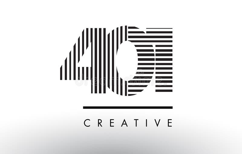 401 Black and White Lines Number Logo Design. Stock Vector ...