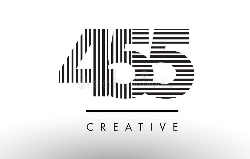 455 Black and White Lines Number Logo Design. Stock Vector ...