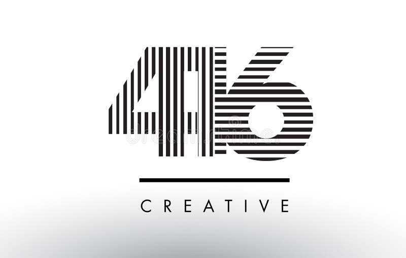 416 Black and White Lines Number Logo Design. Stock Vector ...