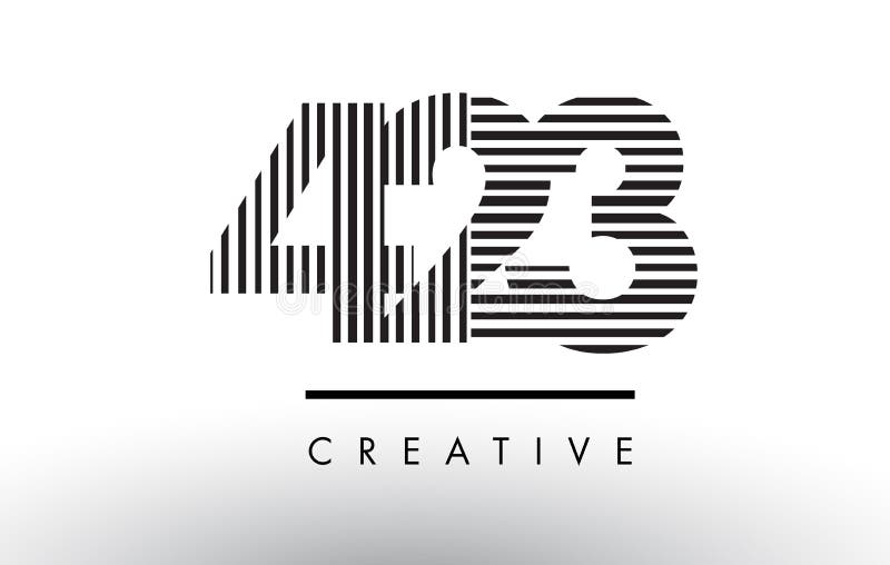 423 Black and White Lines Number Logo Design. Stock Vector ...