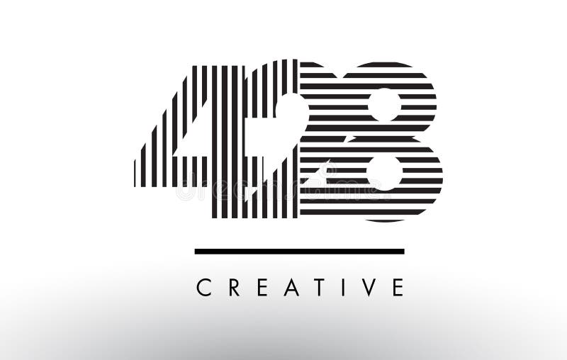 428 Black and White Lines Number Logo Design. Stock Vector ...
