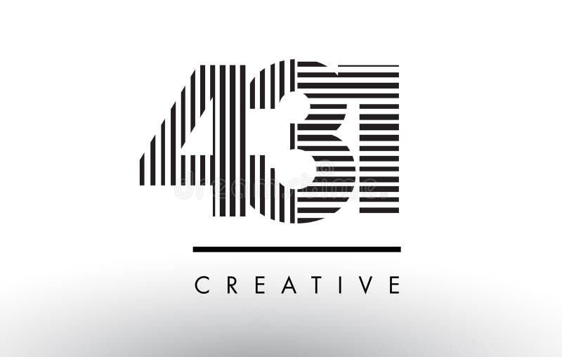 431 Black and White Lines Number Logo Design. Stock Vector ...