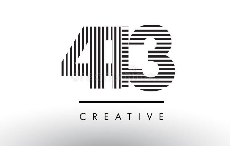 413 Black and White Lines Number Logo Design. Stock Vector ...