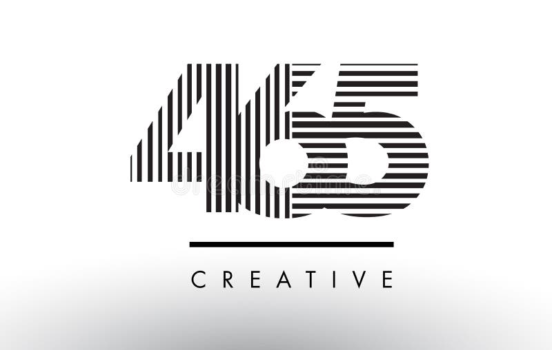 465 Black and White Lines Number Logo Design. Stock Vector ...