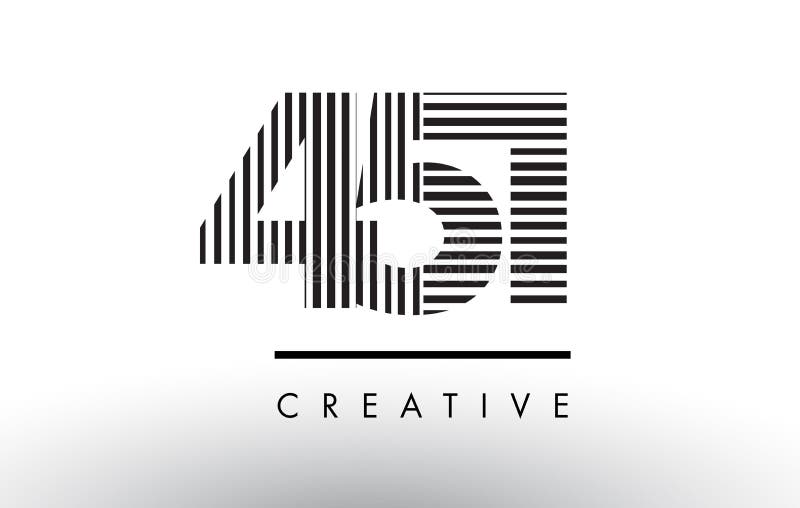 451 Black and White Lines Number Logo Design. Stock Vector ...