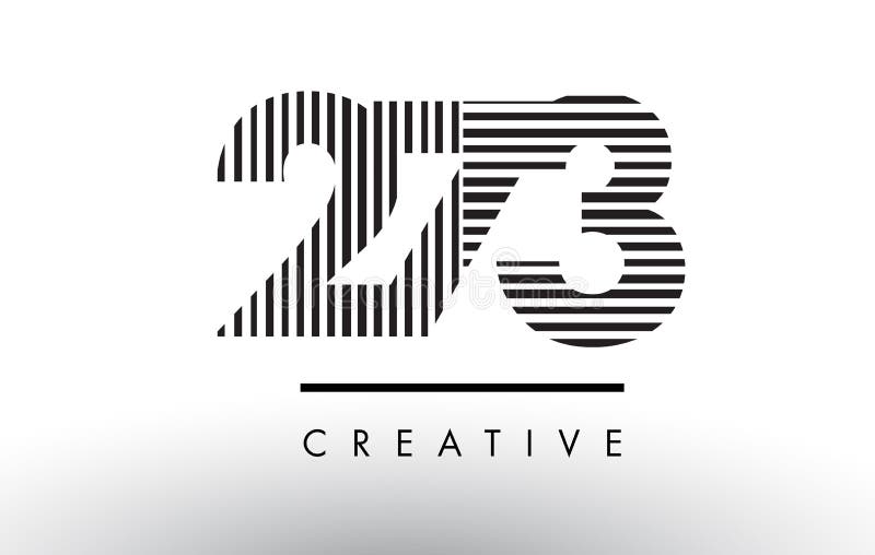 273 Black and White Lines Number Logo Design. Stock Vector ...