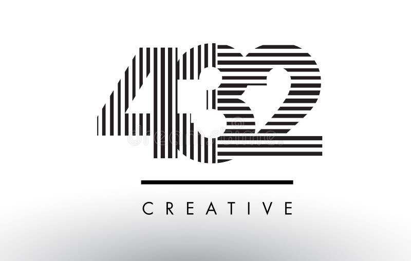 432 Black and White Lines Number Logo Design. Stock Vector ...
