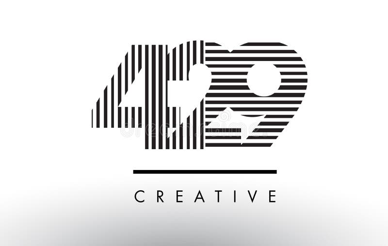 429 Black and White Lines Number Logo Design. Stock Vector ...