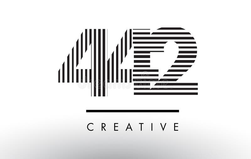 442 Black and White Lines Number Logo Design. Stock Vector ...