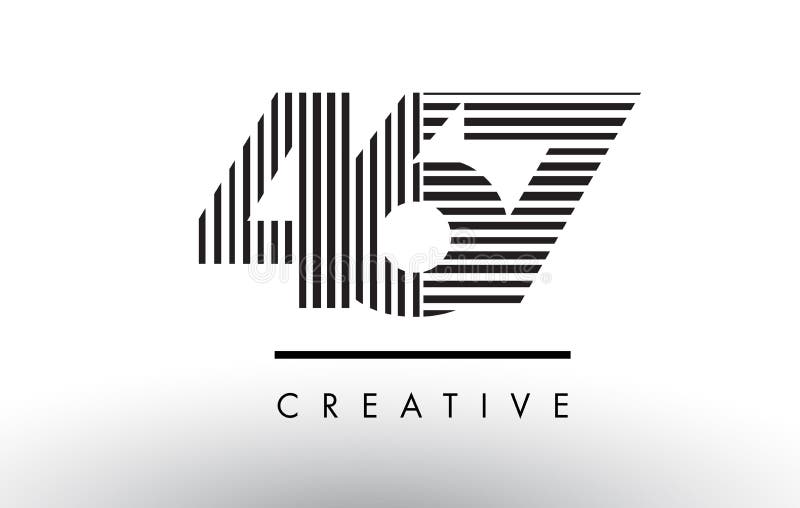 467 Black and White Lines Number Logo Design. Stock Vector ...
