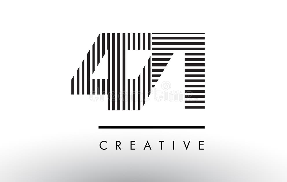 471 Black and White Lines Number Logo Design. Stock Vector ...