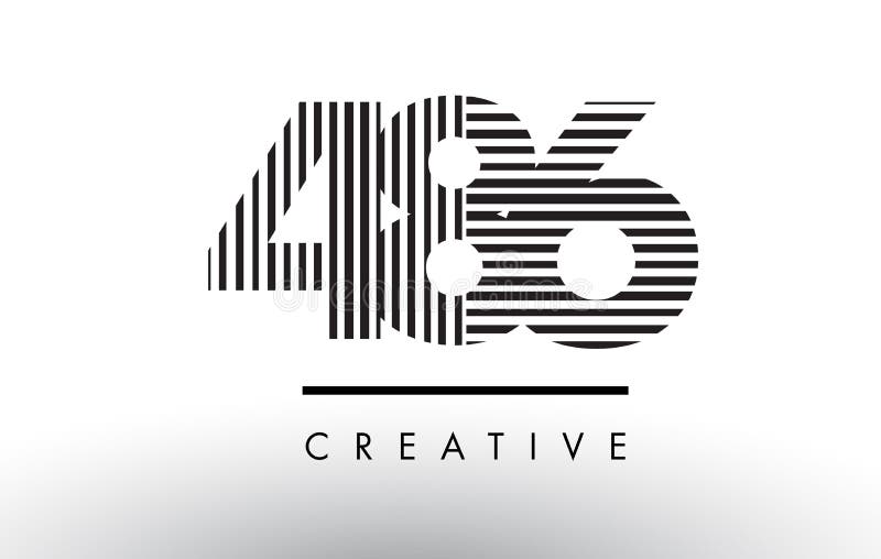 486 Black and White Lines Number Logo Design. Stock Vector ...