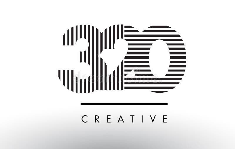 320 Black and White Lines Number Logo Design. Stock Vector ...
