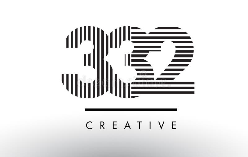 332 Black and White Lines Number Logo Design. Stock Vector ...
