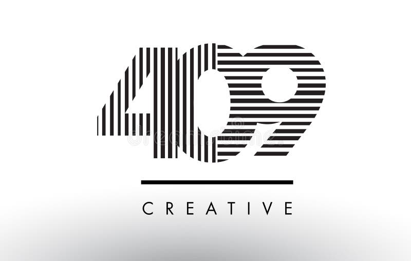 409 Black and White Lines Number Logo Design. Stock Vector ...