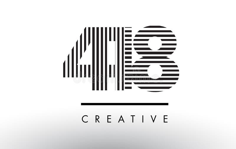418 Black and White Lines Number Logo Design. Stock Vector ...