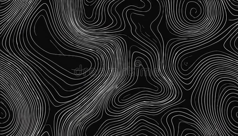 Black and White Lines Seamless Topographic Map Patterns a Striking ...