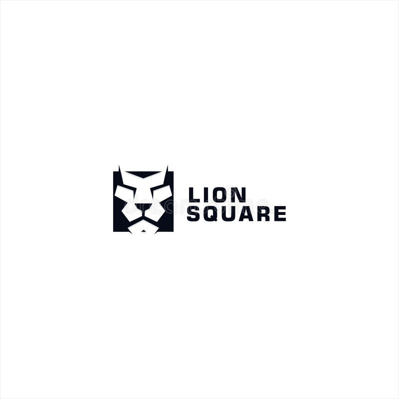 Square Lion Logo Design Template Stock Vector - Illustration of mascot, brand: 232762674