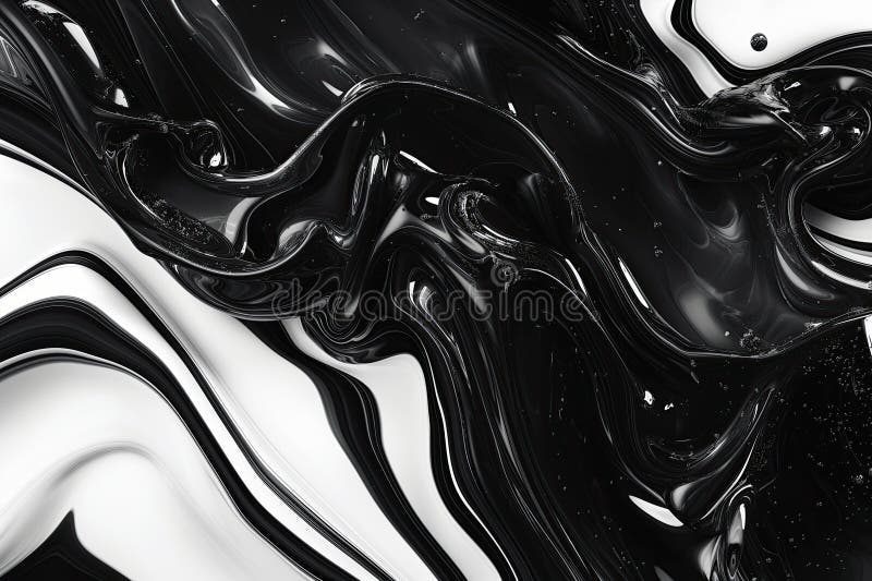 Dynamic Liquid Swirls in Black and White, Forming a Bold and Modern ...