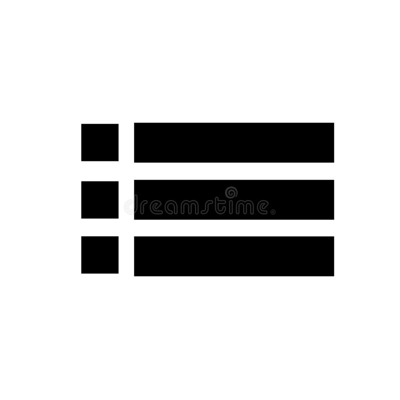 Black and White List Button Icon Illustration Stock Illustration ...