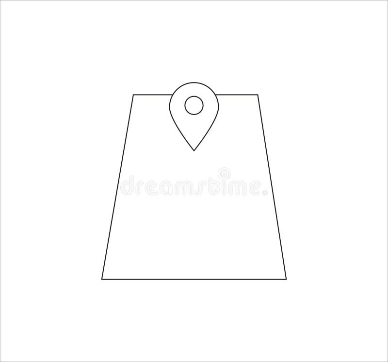 Black and White Location Icon on Blank Space for Notes Stock ...