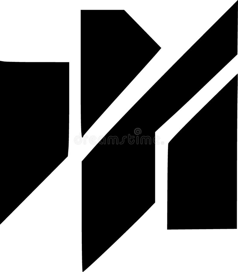 A Black and White Logo with a Diagonal Design Stock Illustration ...